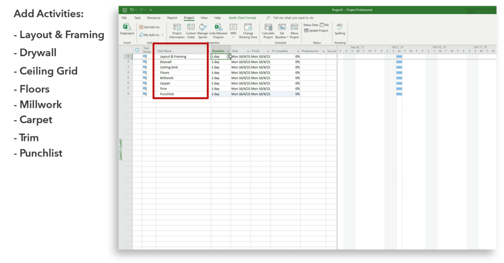 Create a MS Project Schedule for Construction in 10 Easy Steps